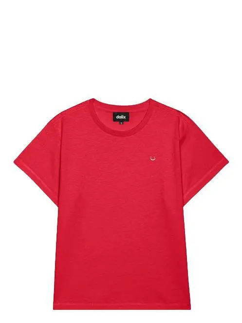 DALIX Lightweight High Waisted Tee - Team Red