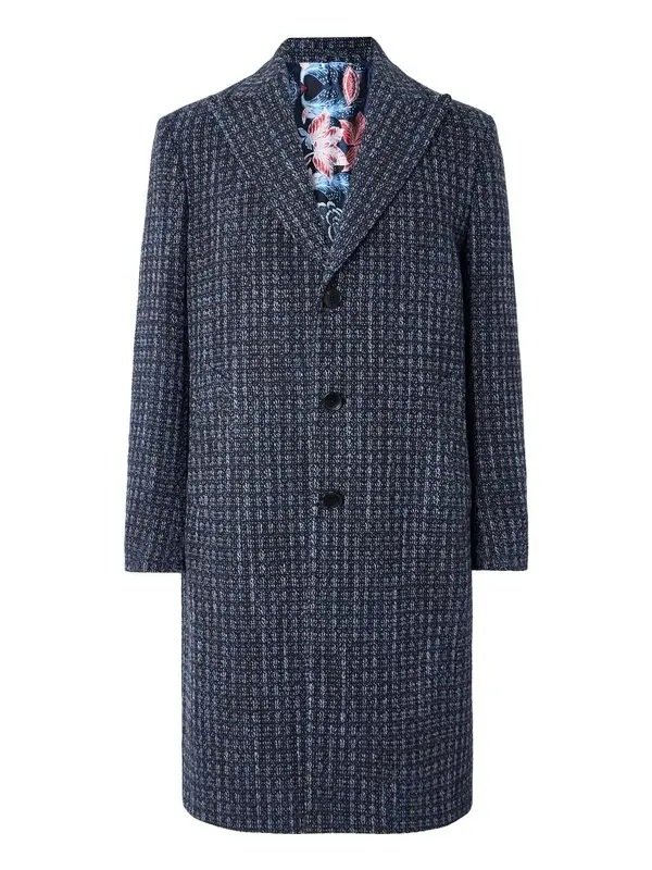 Etro Soho Wool Overcoat - Blue