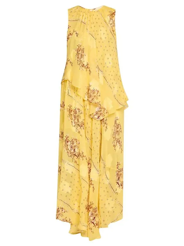 Ulla Johnson Caprice Asymmetric Layered Silk Dress - Soleil