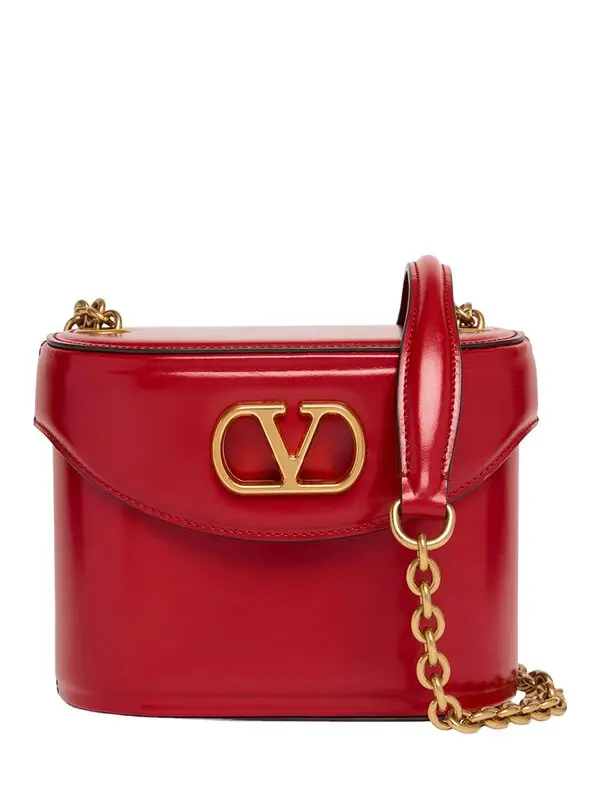 Valentino Garavani Vain Vanity Bucket Leather Crossbody Bag - Red