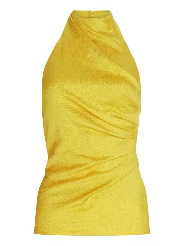 Silvia Tcherassi Dina Draped Halterneck Blouse - Amber