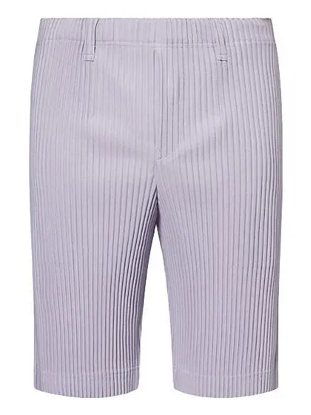 Issey Miyake Pleated Slim-fit Knitted Shorts - Cloud Gray