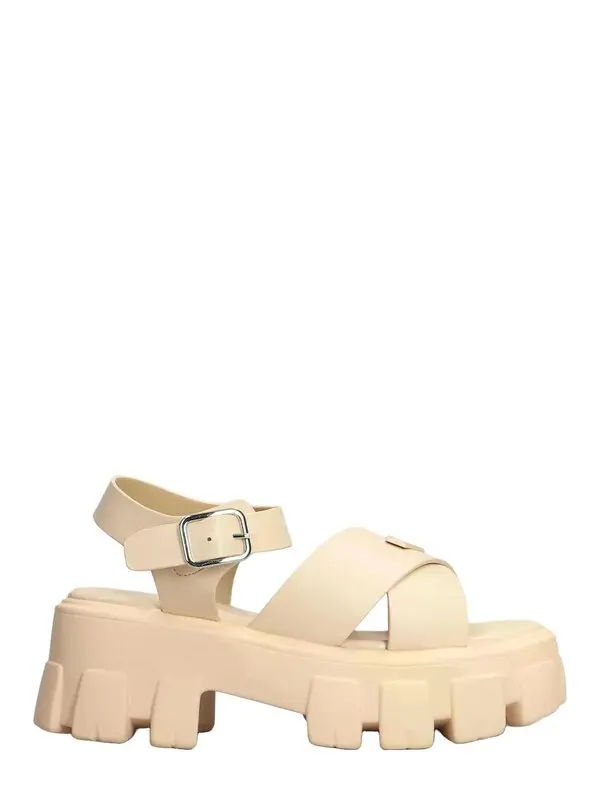 MARC ELLIS Logo-patch Platform Sandals - Neutrals
