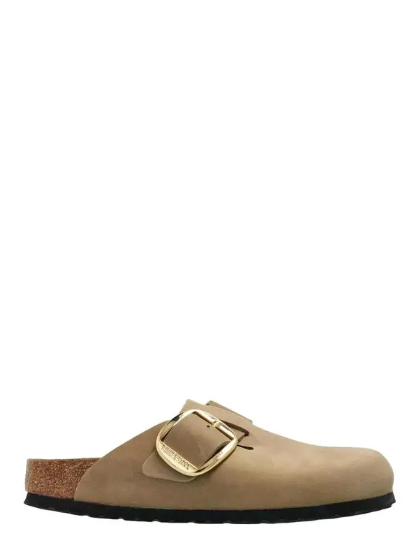 BIRKENSTOCK Boston Big Buckle Suede Mules - Brown