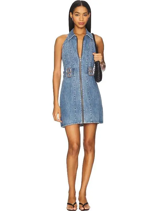 Alice + Olivia Axelle Mini Dress - Peyton Vintage Blue