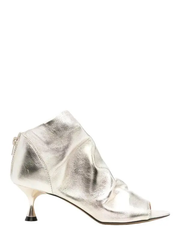MARC ELLIS 35mm Leather Ankle Boots - Gold