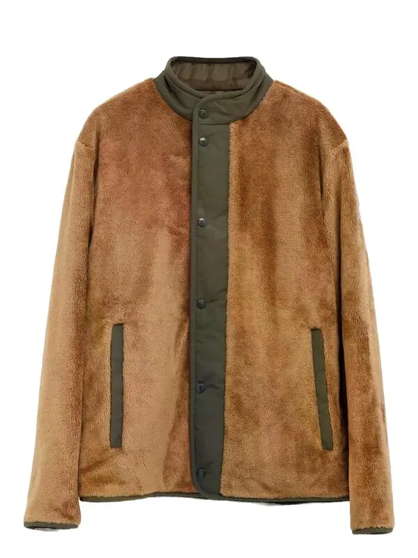 Moncler Snap-button Fleece Jacket - Brown