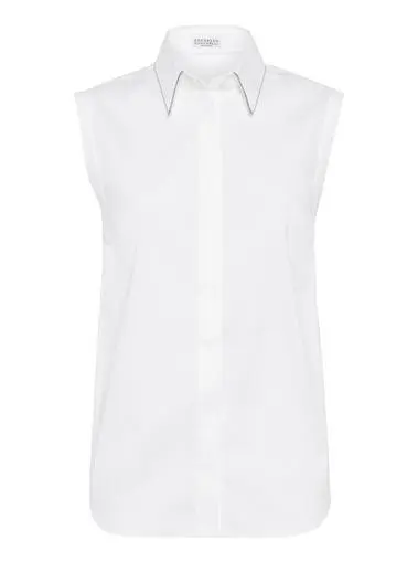 Brunello Cucinelli Stretch Poplin Shirt - White