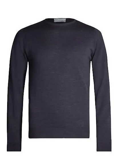 John Smedley Lundy Crewneck Wool Jumper - Hepburn Smoke