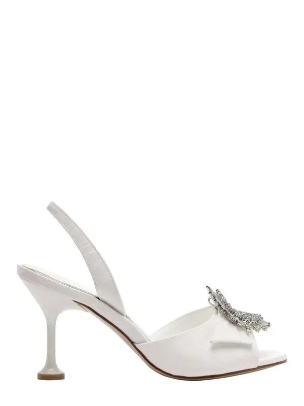 ALEXANDRE BIRMAN Madelina 85 Embellished Slingback Pumps - Ivory