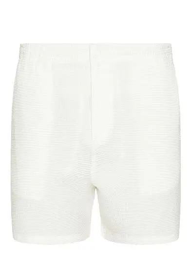 Lacoste Waffle Monochrome Elasticated Textured Shorts - Flour
