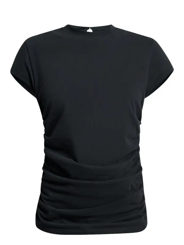 Isabel Marant Maelie Ruched Short-sleeve Shirt - Black