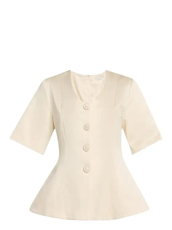 BY MALENE BIRGER Merlina Button Flare-hem Blouse - Pearl