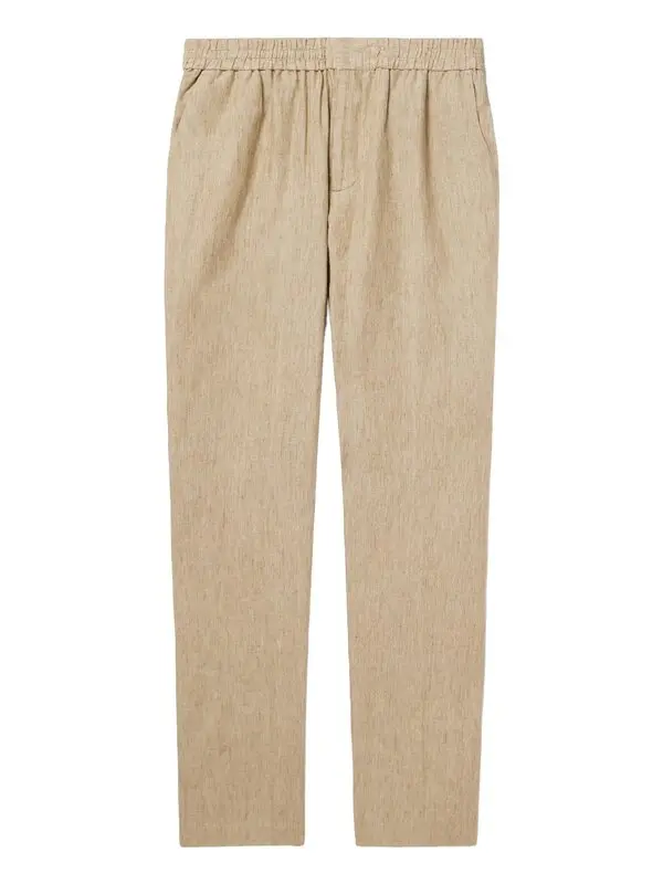 Sunspel Slim-fit Straight-leg Linen Trousers - Neutrals