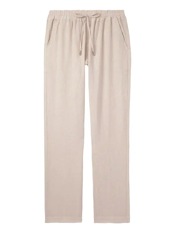 Thom Sweeney Straight-leg Linen Drawstring Trousers - Neutrals