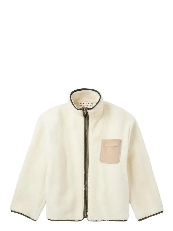 Marni Suede And Leather-trimmed Shearling Jacket - Neutrals
