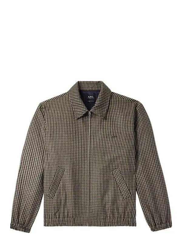 A.p.c. Gilbert Checked Blouson Jacket - Brown