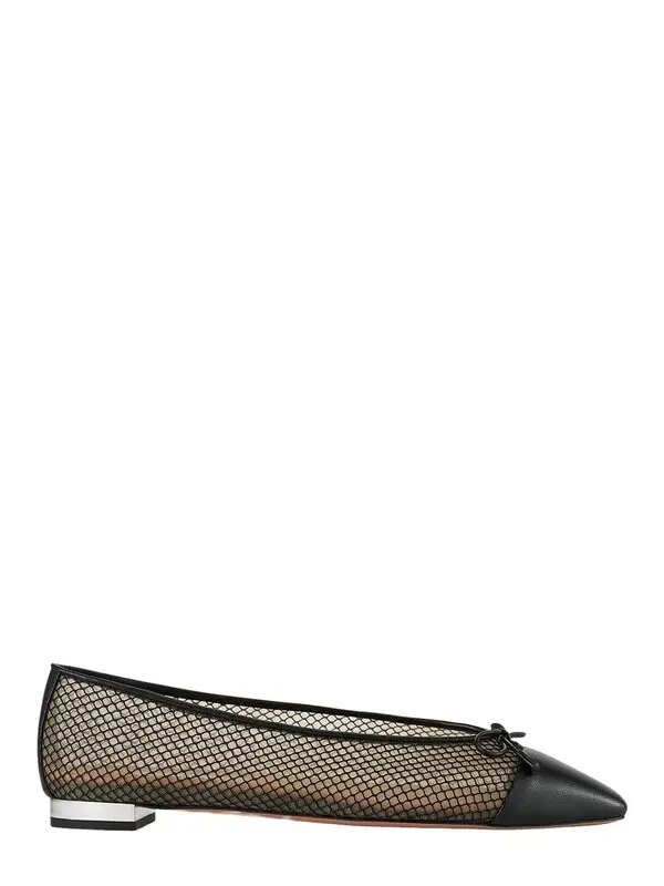 AQUAZZURA Gioia Mesh Net Ballerina Flats - Black