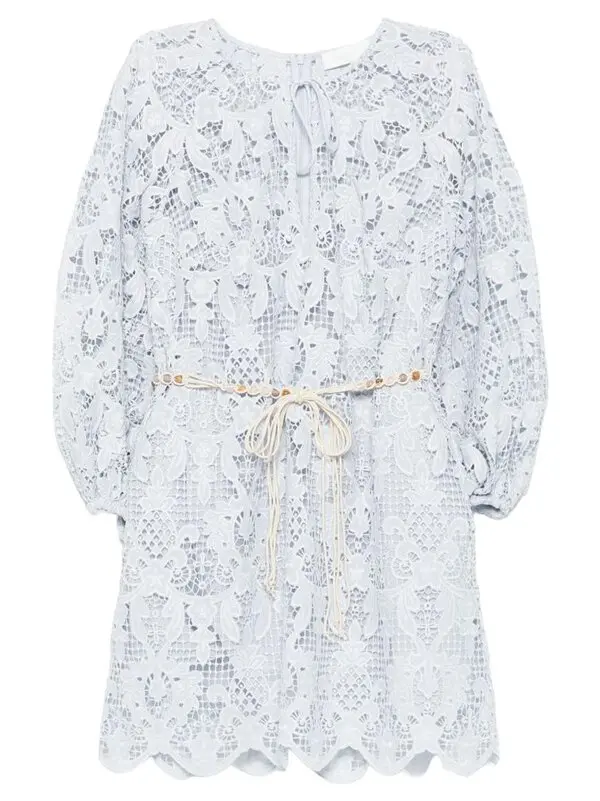 Zimmermann Coco Lace Mini Dress - Clear Blue