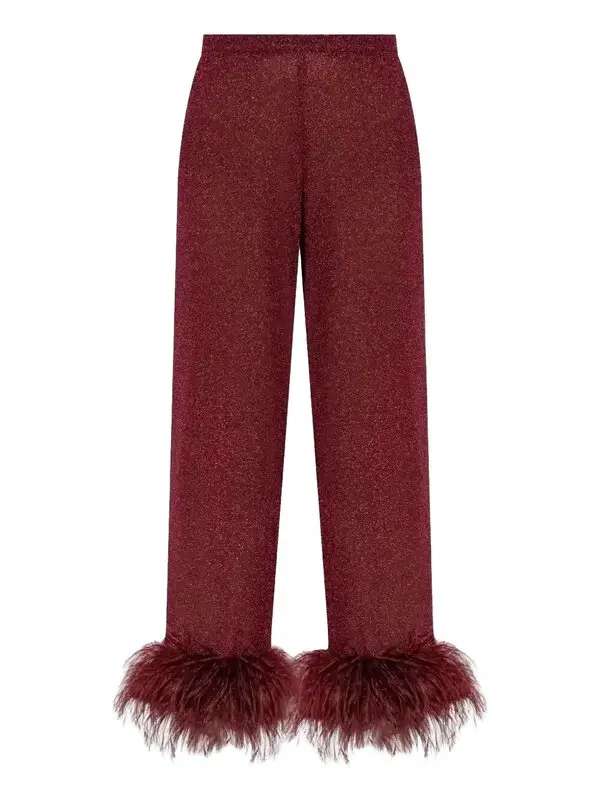 Oseree Plumage Trousers - Burgundy
