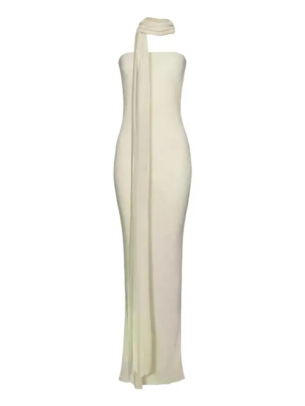 Magda Butrym Scarf-detail Knit Dress - Neutrals