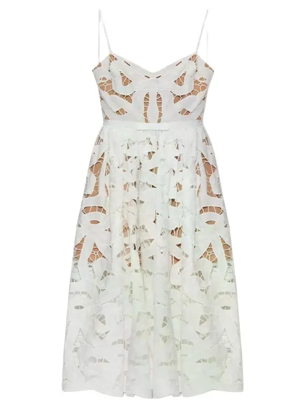 SELF-PORTRAIT Bow-detail Guipure Lace Dress - White