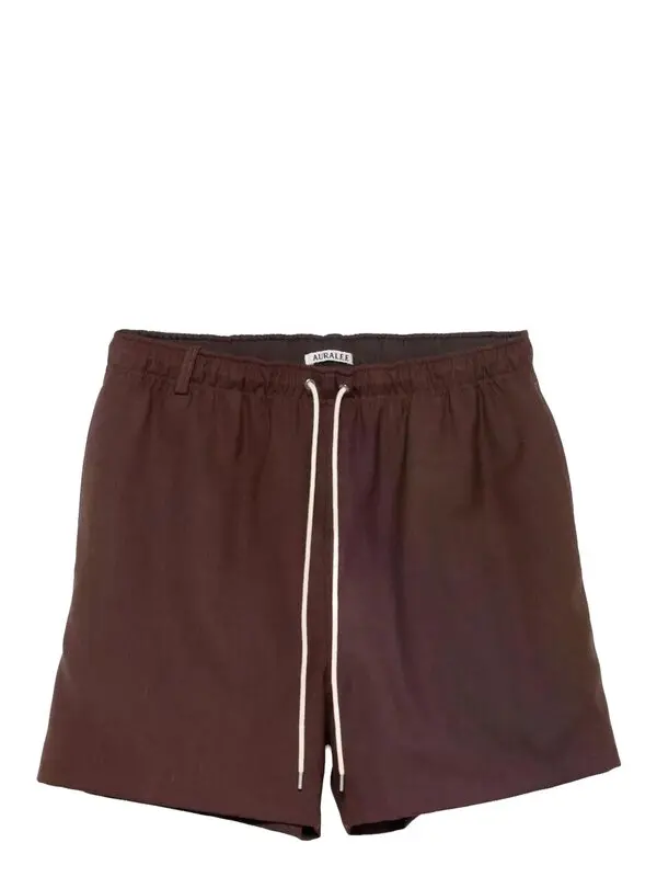 Auralee Drawstring-waist Shorts - Red
