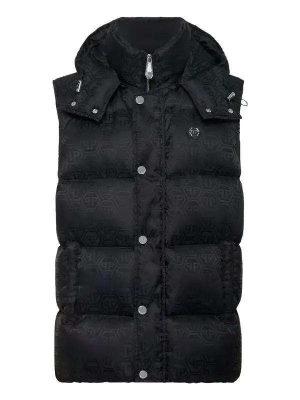 Philipp Plein Monogram Quilted Down Gilet - Blue