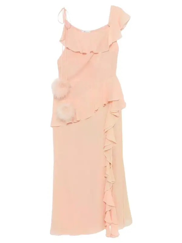 Blumarine Silk Maxi Dress - Neutrals