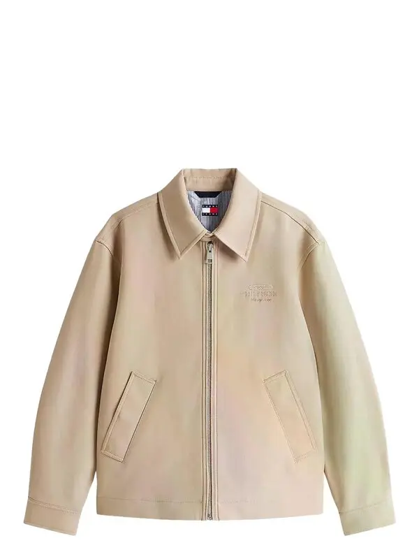 Tommy Hilfiger Embroidered Zip-front Jacket - Neutrals