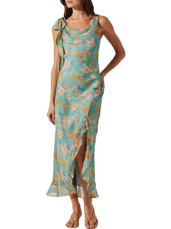 Astr The Label Isabelle Floral Slipdress - Blue Orange Floral