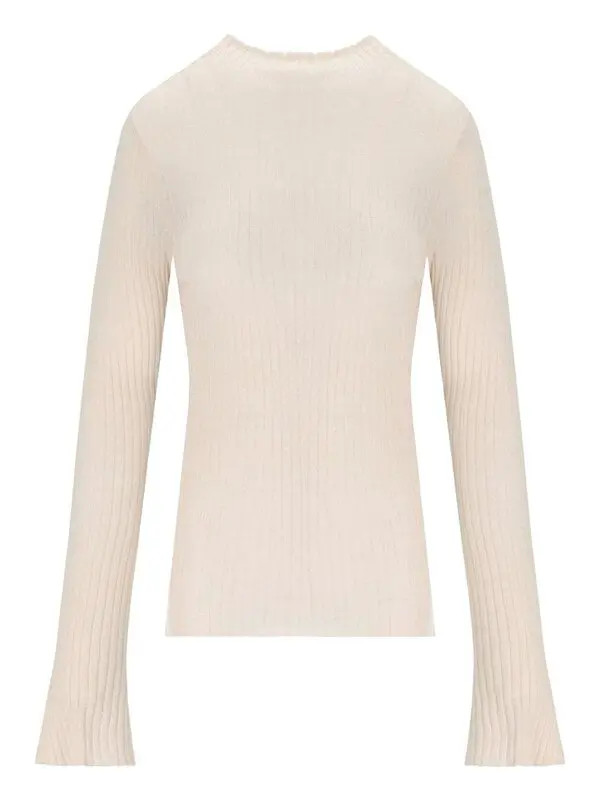 CRUNA Connie Cipria Ribbed Sweater - White