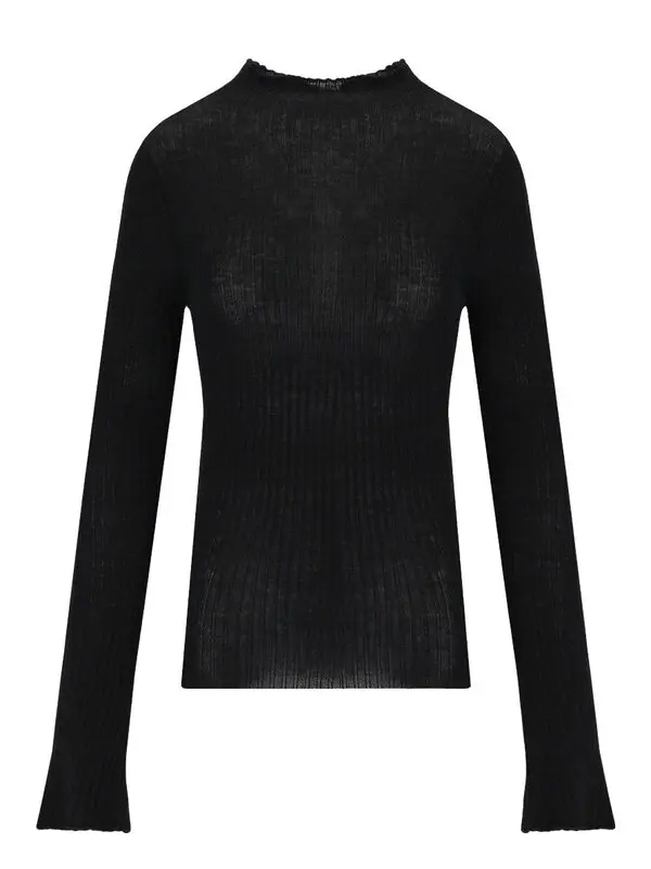 CRUNA Connie Ribbed Merino Wool Sweater - Black