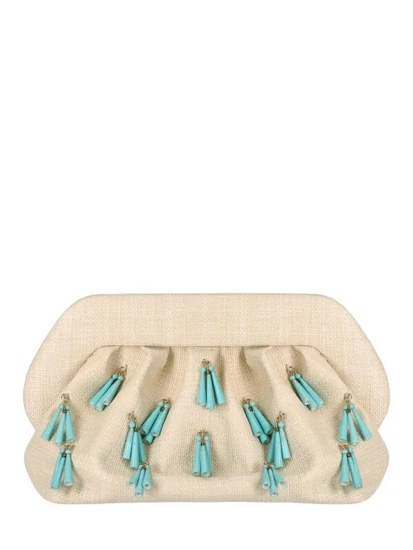 THEMOIRE Bios Paper Fringe Clutch - Beige