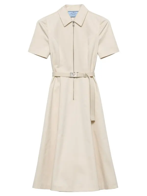 Prada Fit-and-flare Chino Dress - Natural