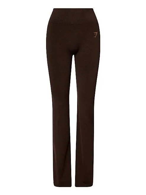 GYMSHARK Luxe Seamless Flare Modal-jersey Leggings - Brown