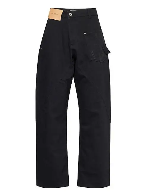 JW Anderson Twisted Workwear Wide-leg Denim Jeans - Black