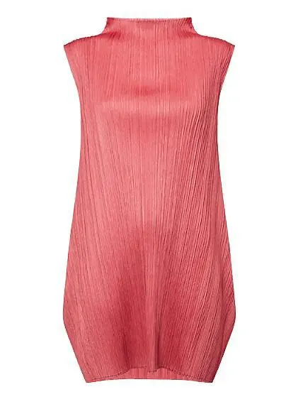 Issey Miyake Lamp Shade Sleeveless Knitted Top - Dark Red