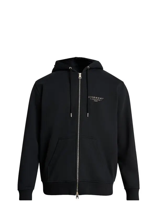 Givenchy Cotton Stamp Zip Hoodie - Black