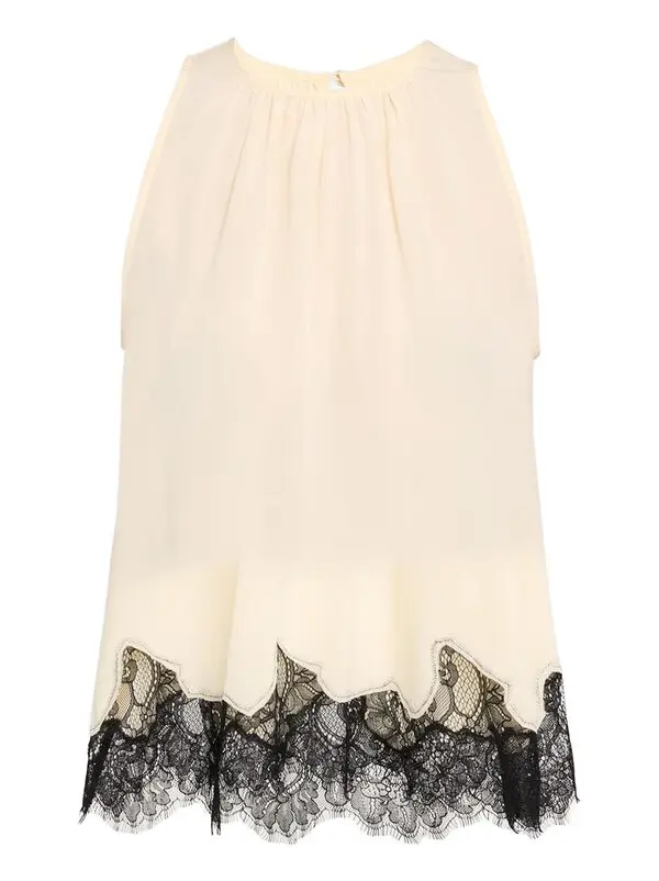 Ulla Johnson Sierra Halter Lace Top - Creme