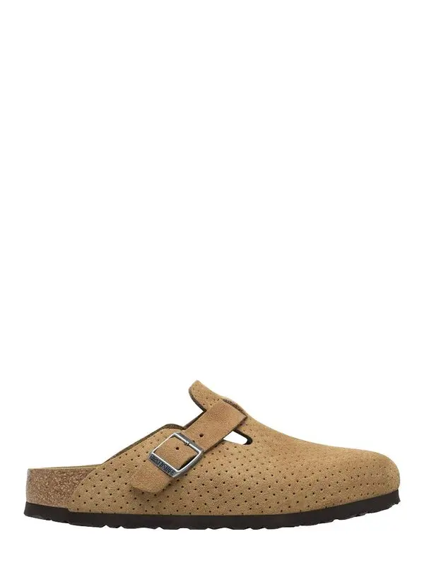 BIRKENSTOCK Boston Suede Embossed Dotted Clogs - New Beige