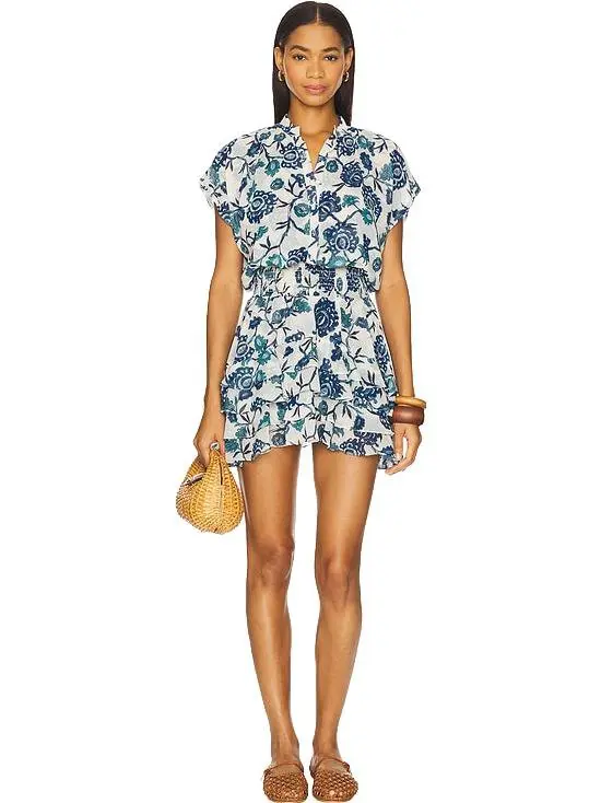 Misa Evie Dress - Indigo Teal Blooms