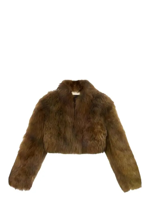 Blumarine Cropped Fur Jacket - Brown