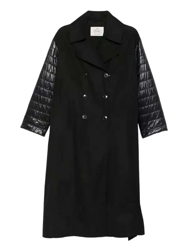 Herno Double-breasted Quilted Coat - 9300 Black
