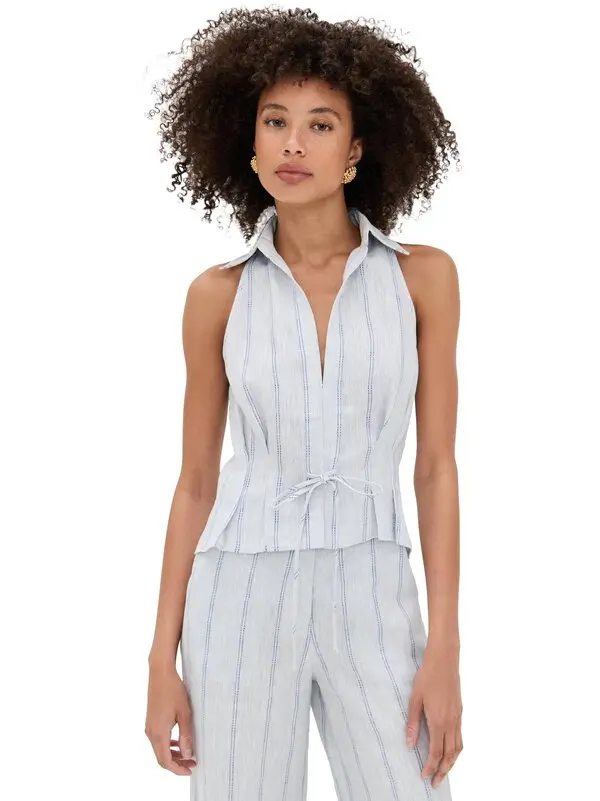 HEVRON Sloan Vest - Blue Stripe