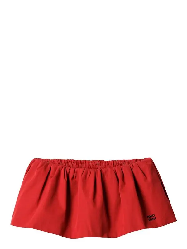 Miu Miu Poplin Mini Skirt - Scarlatto