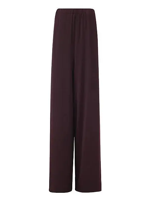 LEEM Elasticated-waistband Wide-leg Trousers - Purple