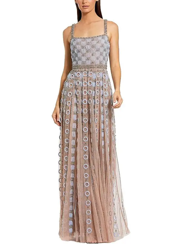 Mac Duggal Sleeveless Embellished A-line Gown - Powder Blue