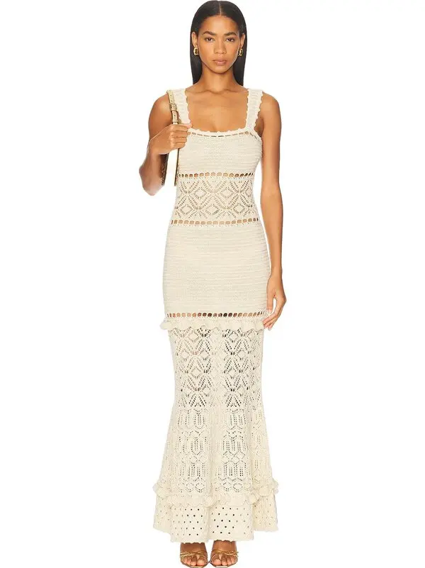 Retrofete Winona Crochet Dress - Ivory Gold