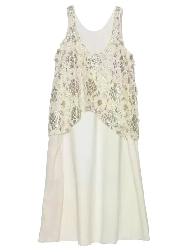 MULLER OF YOSHIOKUBO Embroidered Lace Midi Dress - White